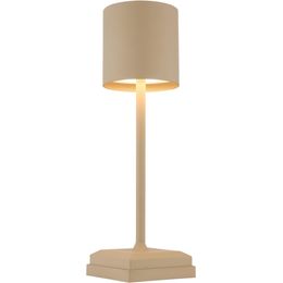 Globo LIGHTING Tischleuchte "DIXON", beige (sandfarben matt), H: 32cm, 1 Stk., Leuchten, Tischlampe Nachttischlampe Deko-Tischleuchte Schlafzimmer, Tischleuchte