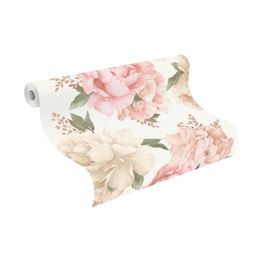 Papiertapete rasch "Papiertapete mit gro&szlig;en Blumen 278705", rosa, B:53m L:10,05m, Papier, Tapeten