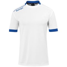 T-Shirt Kempa "Shirt PLAYER TRIKOT Kids", M&auml;dchen, Gr. 164, wei&szlig; (wei&szlig;, royal), Obermaterial: 100% Polyester PES., Shirts T-Shirt