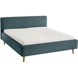 Meise M&ouml;bel Polsterbett MEISE.M&Ouml;BEL "Mattis", blau (eisblau), B:181cm H:105cm L:218cm, Bezug Bett: Struktur Gewebe (100% Polyester), Betten, Polsterbett, Topseller, wahlweise mit Bettkasten
