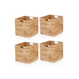 Aufbewahrungsbox LYCCE "Aufbewahrungskorb Aufbewahrungskorb Wasserhyazinthe", braun (natur), B:33cm H:33cm T:33cm, Aufbewahrungsboxen, Aufbewahrungsbox