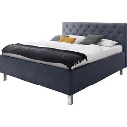 Meise M&ouml;bel Polsterbett MEISE.M&Ouml;BEL "San Remo", blau (taubenblau), B:190cm L:215cm, Betten, Polsterbett, mit Bettkasten