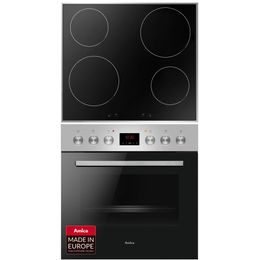 Amica Induktions Herd-Set "EHI 935 611 E", Energieeffizienz: A (A+++-D), silber (edelstahlfarben), Herdsets, Komfortables Kochen und Backen mit &uuml;bersichtlicher Handhabung