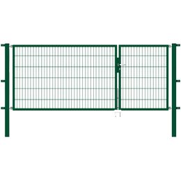 Zaundoppelt&uuml;r Alberts "Flexo", gr&uuml;n, B:300cm H:120cm, Stahl, Tore, in verschiedenen Abmessungen