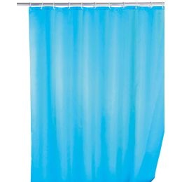 Duschvorhang Wenko "Uni Light Blue", blau (hellblau), B:180cm H:200cm, Polyester, Duschvorh&auml;nge, H&ouml;he 200 cm, Polyester, waschbar