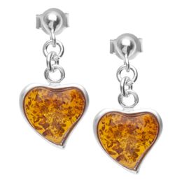 Paar Ohrh&auml;nger OSTSEE-SCHMUCK "OSTSEE-SCHMUCK Ohrh&auml;nger Herz 12 mm Ohrh&auml;nger Herz 12 mm", wei&szlig;, Ohrringe, Damen, 24 x 12mm, Silber 925 (Sterlingsilber)