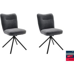 4-Fu&szlig;stuhl MCA furniture, anthrazit, schwarz, anthrazit, B:52cm H:91cm T:64cm, Polyester, St&uuml;hle, 180 drehbar, Taschenfederkern