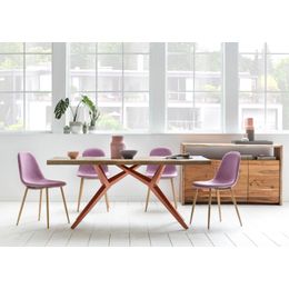 Esstisch Sit "Tables", braun (akazie), B:160cm, Tische, Rechteckiger Esstisch Holz-Esstische, mit elegantem Metallgestell, Shabby Chic, Vintage