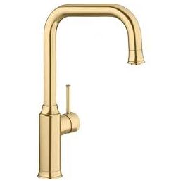 K&uuml;chenarmatur Blanco "LIVIA-S", satin gold, B:10,2cm H:36cm T:25cm, Messing, Armaturen, Hochdruck, mit ausziehbarem Auslauf