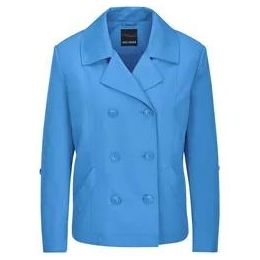 Jackenblazer GOLDNER "Elegante Kurzjacke mit Reverskragen", Damen, Gr. 50, blau, Obermaterial: 68% Baumwolle CO. 32% Polyester PES., gerade, Blazer, Ziern&auml;hte