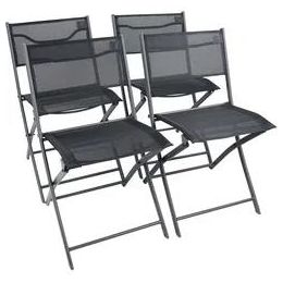 Gartenstuhl Vcm "4-tlg. Gartenstuhl Balkonstuhl Klappstuhl Sumila", schwarz, B:45cm T:46cm, Obermaterial: 80% Textilmaterial TEXMAT. 20% Metall MT., St&uuml;hle, Gartenstuhl
