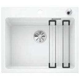 Granitsp&uuml;le Blanco "ETAGON 6", wei&szlig;, B:51cm H:23cm T:60cm, Verbundwerkstoff, K&uuml;chensp&uuml;len, inklusive 2 Gratis ETAGON-Schienen aus Edelstahl