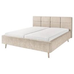 Polsterbett "Cary, Breite 180cm, inkl. 7-Zonen-Tonnentaschenfederkern-Matratze", beige, beige, B:204cm H:110cm L:219cm, 100% Polyester, SET ONE BY Musterring, Betten, Polsterbett, Erh&auml;ltlich in verschiedenen Stofffarbe und Matratzenh&auml;rtegraden