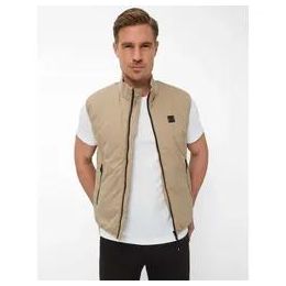 Steppweste Brax "Style LIAM", Herren, Gr. XXL, sand, Web, 100% Polyester, Westen Steppweste