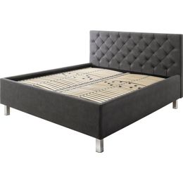 Meise M&ouml;bel Polsterbett MEISE.M&Ouml;BEL "San Remo", grau (anthrazit), B:190cm L:215cm, Betten, Polsterbett, mit Bettkasten