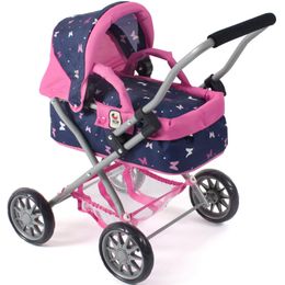 Bayer Chic 2000 Puppenwagen CHIC2000 "Smarty, Mini-Kuschelwagen", bunt (butterfly rosa), Puppenwagen, KinderB:56cm H:56cm T:56cm, Kunststoff, Metall, Stoff, mit herausnehmbarer Tragetasche, B:56cm H:56cm T:56cm