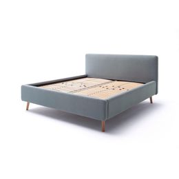 Meise M&ouml;bel Polsterbett MEISE.M&Ouml;BEL "Mattis", blau (eisblau), B:181cm H:105cm L:218cm, Bezug Bett: Strukturstoff (100% Polyester), Betten, Polsterbett, Topseller, wahlweise mit Bettkasten