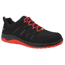 Sicherheitsschuh Elten "MADDOX Low" Gr. 47, schwarz (schwarz, rot), 47, Obermaterial: 100% sonstige Fasern AF., Schuhe