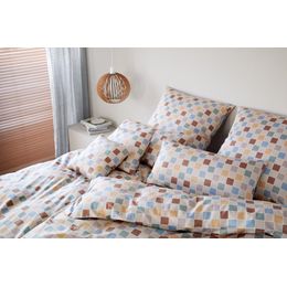 Bettw&auml;sche Elegante "Scrabble Jersey", natur, B/L: 155cm x 220cm, 1 Stk., 1 Stk., Mako-Jersey, B/L: 80cm x 80cm, 2, Mako-Jersey, Obermaterial: 100% Baumwolle, Bettw&auml;sche, Bettw&auml;sche, angenehmes Hautgef&uuml;hl