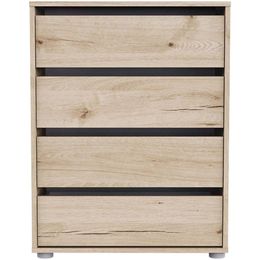 Schubkastenkommode Demeyere Group, dunkel eiche royal, B:60cm H:76,3cm T:39,6cm, Spanplatte, Sideboards