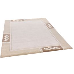Wollteppich Theko "Royal Nepali 3029", beige, B:60cm H:15mm L:90cm, Schurwolle, Teppiche, reine Wolle, handgetuftet, modernes Design, mit Bord&uuml;re