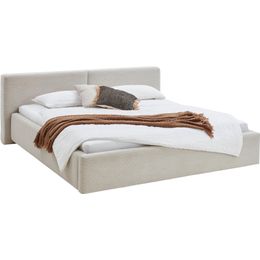 Meise M&ouml;bel Polsterbett MEISE.M&Ouml;BEL "Cube wahlweise mit Matratze und Bettkasten", beige (beige, beige), B:200cm L:227cm, Betten, Polsterbett, extra flaches Kopfteil, erh&auml;ltlich in den Breiten 140cm, 160cm & 180cm