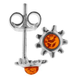 Paar Ohrstecker OSTSEE-SCHMUCK "OSTSEE-SCHMUCK Ohrstecker Bl&uuml;te Ohrstecker Bl&uuml;te", wei&szlig;, Ohrringe, Damen, 7mm rund, Silber 925 (Sterlingsilber)
