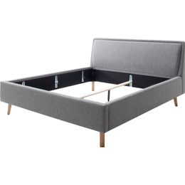 Meise M&ouml;bel Polsterbett MEISE.M&Ouml;BEL "Frieda", grau, B:156cm H:105cm L:224cm, Betten, Polsterbett, wahlweise mit Lattenrost und Bettkasten