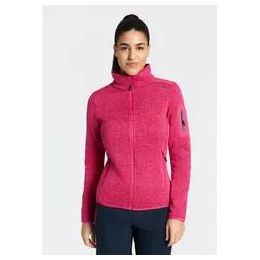 Strickfleecejacke CMP "KNITTED MELANGE FLEECE WOMAN JACKET", Damen, Gr. 44, magenta, ligh, Strick, Obermaterial: 100% Polyester, normal, eingefasste Kante, Jacken, W&auml;rmeisolierend & Schnell trocknend & Atmungsaktiv, &Uuml;bergangsjacke