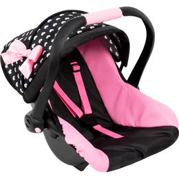 Puppen Autositz BAYER "rosa/goldfarben Schleife", schwarz (herzchen schwarz), Puppenausstattungen, KinderB:34cm H:38cm L:45 T:45cm, Kunststoff, Metall, mit Dach, B:34cm H:38cm L:45 T:45cm