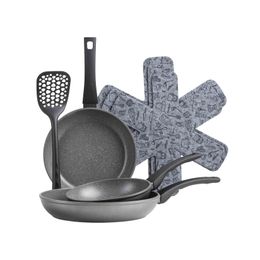 M&auml;ser M&auml;ser Pfannen Set, 7-tlg., Aluminium Leonis Schwarz