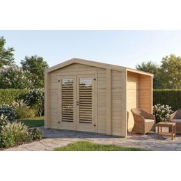 Gartenhaus Weka "Killarney", naturbelassen, ohne Fu&szlig;boden, ohne Dacheindeckung, Massivholz, Gartenh&auml;user, Gartenhaus, Doppelt&uuml;r mit Lamellen