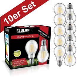 Blulaxa LED-Filament "Retro Multi", Energieeffizienz: E (A-G), transparent, L:10,6cm &Oslash;:6cm, Leuchtmittel, 10er-Set, Promotion-Pack Birnenform, Filament, klar, LEDLeuchtmittel