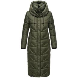 Steppmantel Navahoo "Waffelchen", Damen, Gr. L (40), gr&uuml;n (olivgr&uuml;n), Obermaterial: 100% Polyester. Futter: 100% Polyester. Wattierung: 100% Polyester, figurumspielend ca. Mitte Wade, hoch geschlossener Ausschnitt, &Auml;rmel ohne &Auml;rmelschlitz Rippstrickb&uuml;ndchen, M&auml;ntel Steppmantel, Wintermantel mit Gehschlitzen und Kapuze