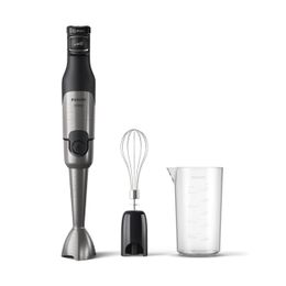 Philips Stabmixer "HR2682/00 5000 Series, mit ProMix-Technologie", schwarz (schwarz, edelstahl), B:7cm H:41cm T:7cm, Mixer, Becher und Schneebesenaufsatz; Edelstahl/Schwarz