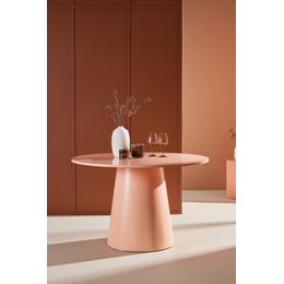 Esstisch VENTURE HOME "Lanzo, runde Esstafel f&uuml;r den t&auml;glichen Einsatz", pfirsich, pfirsich, pfirsich, B:120cm H:75cm T:120cm, Tische, Esstisch, K&uuml;chentisch, rund, skandinavisch, stabil (&Oslash;120 cm)