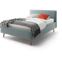 Meise M&ouml;bel Polsterbett MEISE.M&Ouml;BEL "Mattis", blau (eisblau), B:161cm H:105cm L:218cm, Bezug Bett: Strukturstoff (100% Polyester), Betten, Polsterbett, Topseller, wahlweise mit Bettkasten