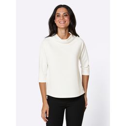 3/4-Arm-Shirt CREATION L PREMIUM "Modal-Shirt", Damen, Gr. 46, beige (ecru), 65% Modal, 30% Polyester, 5% Elasthan, unifarben, U-Boot-Ausschnitt, Shirts 3/4-Arm-Shirt