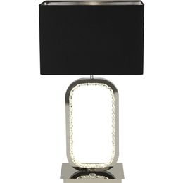 Searchlight Tischleuchte "Aura Tischlampe LED-Sockel - Chrom mit Kristallglas", chromfarben, klar, schwarz, H: 45,5cm, 1 Stk., Leuchten, Tischleuchte