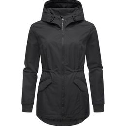 Outdoorjacke Ragwear "Dowey Tech", Damen, Gr. M (38), schwarz, Au&szlig;enmaterial: 100% Polyester. Innenfutter: 100% Polyester, tailliert h&uuml;ftbedeckend, hoch geschlossener Ausschnitt, &Auml;rmel ohne &Auml;rmelschlitz elastischer Bund, Jacken Outdoorjacke, stylische wasserdichte &Uuml;bergangsjacke mit gro&szlig;er Kapuze