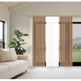 Schiebegardine Home Wohnideen "PANILO", braun, B:60cm H:245cm, Polyester, Gardinen, Schiebewand Seidenoptik, SET, Digitaldruck