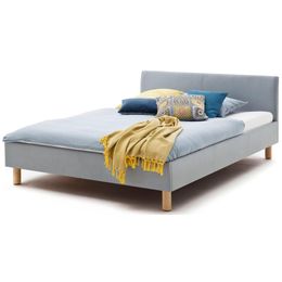 Meise M&ouml;bel Polsterbett MEISE.M&Ouml;BEL "Lena in verschiedenen Breiten und Farben erh&auml;ltlich", blau (eisblau), L:205cm, Bezug Bett: Strukturstoff (100% Polyester), Betten, Polsterbett, Breite 120cm & 140cm, mit Holzf&uuml;&szlig;en