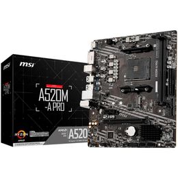 MSI Mainboard "A520M-A PRO", schwarz, B:23,6cm H:6cm T:20cm, Mainboards