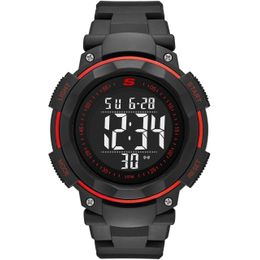 Chronograph Skechers "RUHLAND", schwarz (schwarz, rot), Armbanduhren, Herren, Chronograph, Quarzuhr, Armbanduhr, Herren, digital, Polyurethanband, Stoppfunktion
