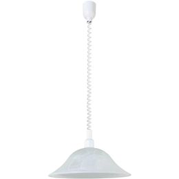 Eglo H&auml;ngeleuchte "ALESSANDRA H&auml;ngelampe, E27, Kunststoff und Glas, Esszimmerlampe, Lampe", wei&szlig;, 1, &Oslash; 38cm H: 110cm, 1 Stk., Leuchten, H&auml;ngeleuchte, Wohnzimmerlampe, H110 x &Oslash;38 cm, wei&szlig;, 1X60W exkl., H&auml;ngeleuchte