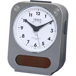 Funkwecker FILIUS zeitdesign, grau (dunkeltitanfarben, grau), Wecker, Funkwecker, Solar, Beleuchtung, Made in Germany, Schlafzimmer