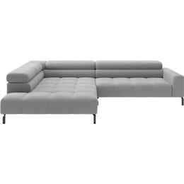 Ecksofa Home Affaire "Claya, 311 cm breit, L-Form, inkl. Kopfteilverstellung", silber, B:311cm H:71cm T:219cm, 95% Polyester, 5% Nylon, Sofas, Ecksofa, wahlweise elektrischer Sitzvorzug