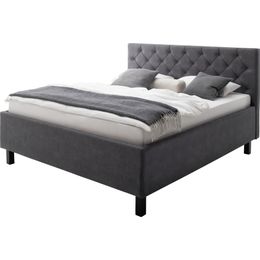 Meise M&ouml;bel Polsterbett MEISE.M&Ouml;BEL "San Remo", grau (anthrazit), B:170cm L:215cm, Betten, Polsterbett, mit Bettkasten