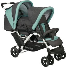 CHIC 4 BABY Geschwisterwagen CHIC4BABY "Duo", Kinder, melange mint, Kinderwagen, mit feststellbaren Doppelschwenk-Vorderr&auml;dern