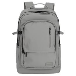 Freizeitrucksack Travelite "BASICS Laptoprucksack", Gr. B/H/T: 33cm x 48cm x 20cm, grau (hellgrau), Polyester, unifarben, Basic, Rucks&auml;cke Freizeitrucksack, aus robuster Plane &ndash; ideal f&uuml;r Schule, Arbeit und Reisen
